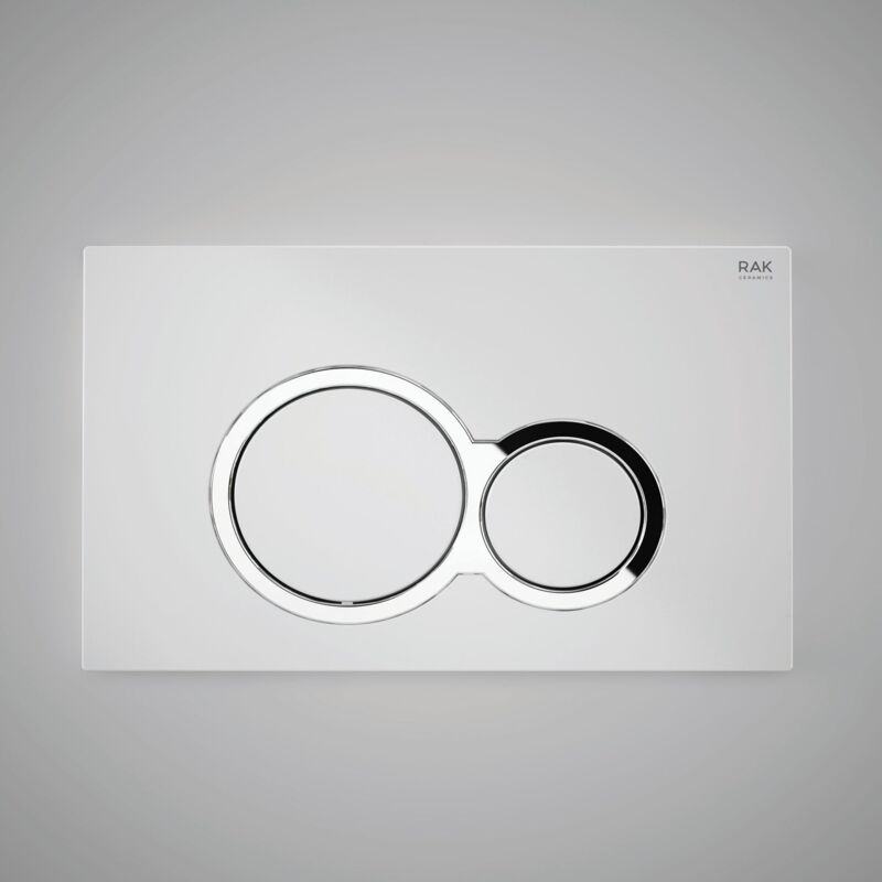 RAK Matt Chrome Flush Plate with Polished Chrome Round Push Plates ...