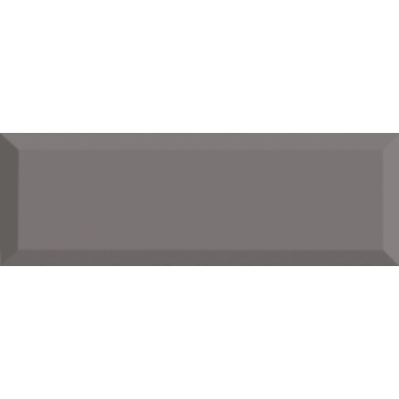 RAK Subway Dark Grey Gloss 10cm x 30cm Bevel Decor Ceramic Wall Tile ...