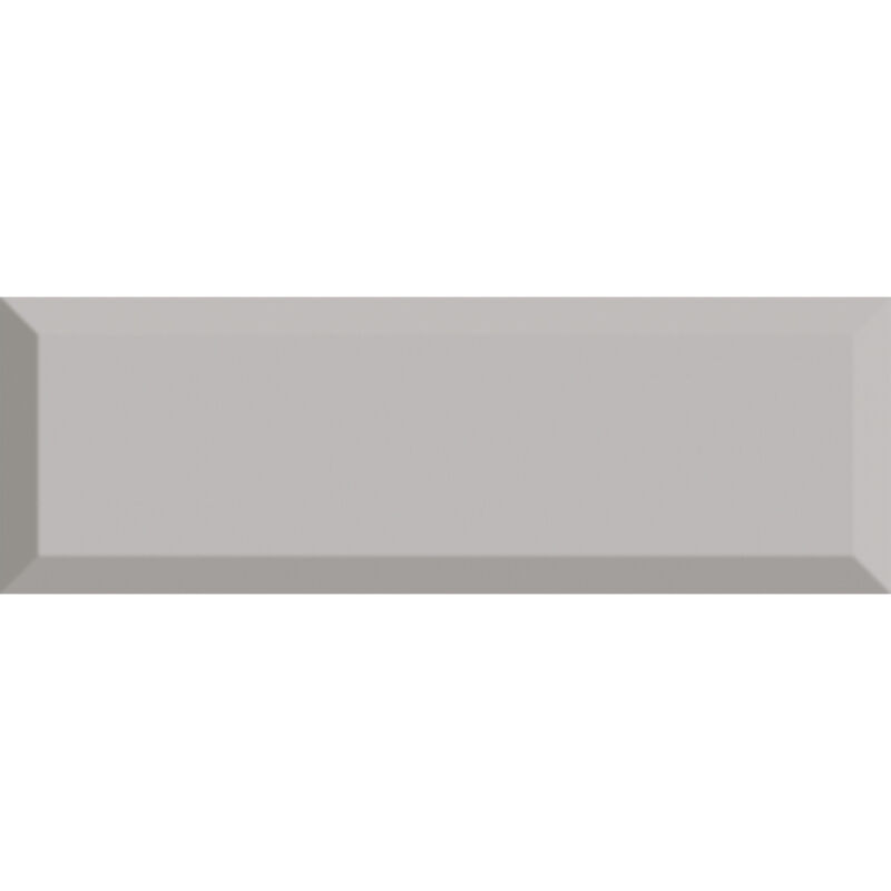 RAK Subway Light Grey Gloss 10cm x 30cm Bevel Decor Ceramic Wall Tile ...