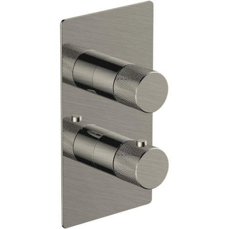 RAK Amalfi Brushed Nickel Concealed 2 Handle Thermostatic Single ...