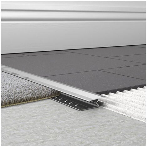 Tileasy Chrome 31mm x 1000mm Aluminium 1 Piece Knock-Down Carpet to ...