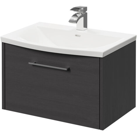 Wholesale Domestic Horizon Graphite Grey 600mm Wall Mounted Vanity Unit ...