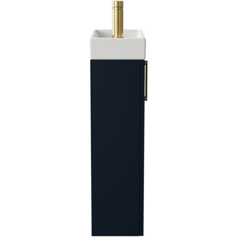 Napoli Compact Deep Blue 400mm Floor Standing Vanity Unit with 1 Tap ...