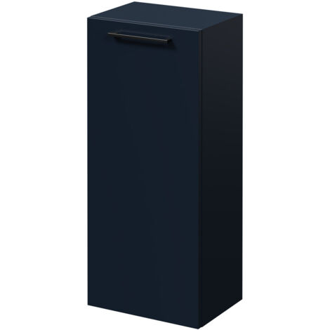 Napoli Deep Blue 350mm Wall Mounted Side Cabinet with Single Door and ...