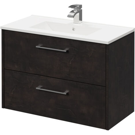 Wholesale Domestic Horizon Metallic Slate 800mm Wall Mounted Vanity ...