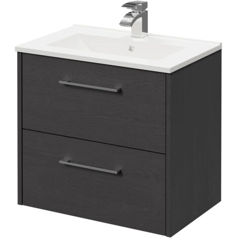 Wholesale Domestic Horizon Graphite Grey 600mm Wall Mounted Vanity Unit ...
