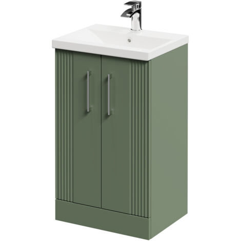 Wholesale Domestic Avant Satin Green 500mm Floor Standing Vanity Unit ...