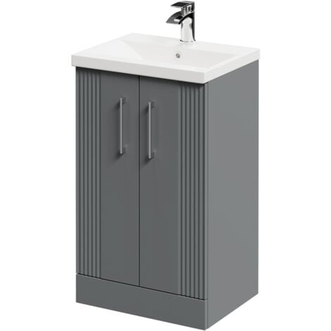 Wholesale Domestic Avant Satin Grey 500mm Floor Standing Vanity Unit ...