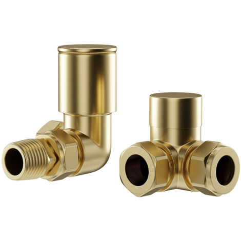 Wholesale Domestic Colore Dias Brushed Brass Round Corner Radiator Valves