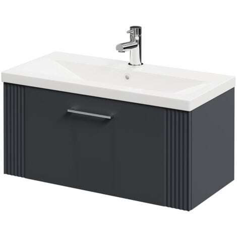 Wholesale Domestic Avant Satin Anthracite 800mm Wall Mounted Vanity ...