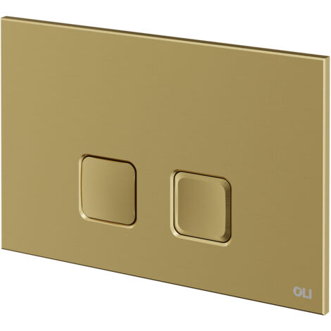 OLI Basal Brushed Brass Soft Touch 230mm Flush Plate with Square Push Buttons