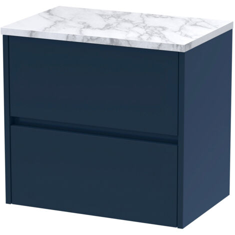 Hudson Reed Havana Midnight Blue 600mm Wall Hung 2 Drawer Vanity Unit ...