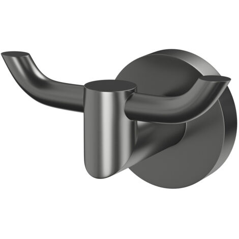 Colore Orbit Gunmetal Grey Wall Mounted Double Robe Hook