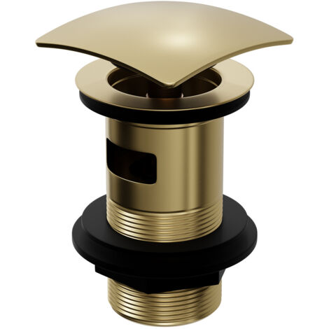 Colore Square Brushed Brass Slotted Click Clack Basin Waste