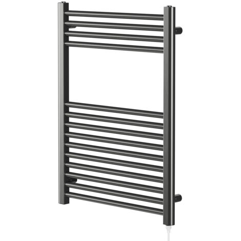 Colore Gunmetal Grey 800mm x 600mm Straight Electric Heated Towel Rail