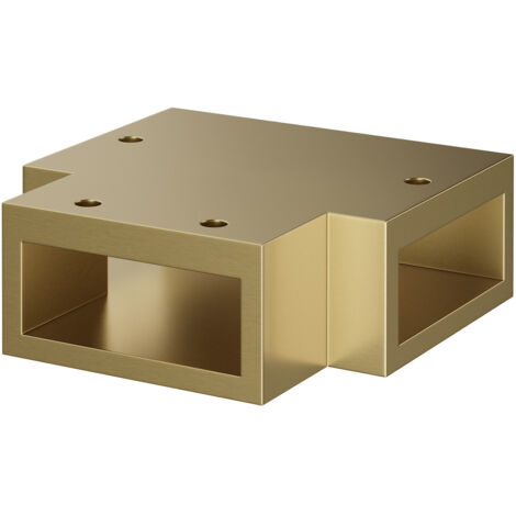 Colore 8mm/10mm Brushed Brass T-Piece for Joining Flat Support Bars