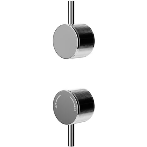 Colore Polished Chrome Industrial Style Fully Knurled Control Handle ...