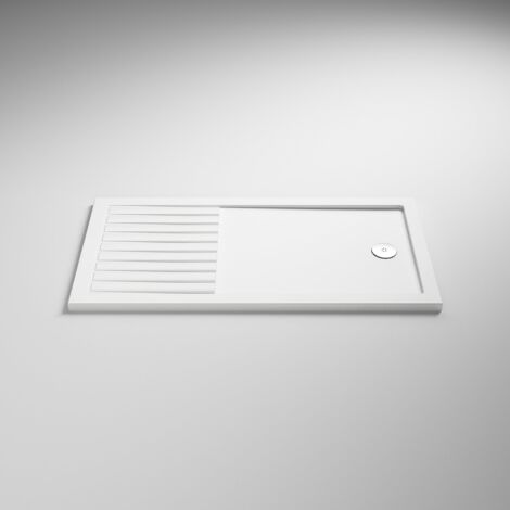 Nuie White 1400mm x 800mm Rectangular Walk In Shower Tray with Centre ...
