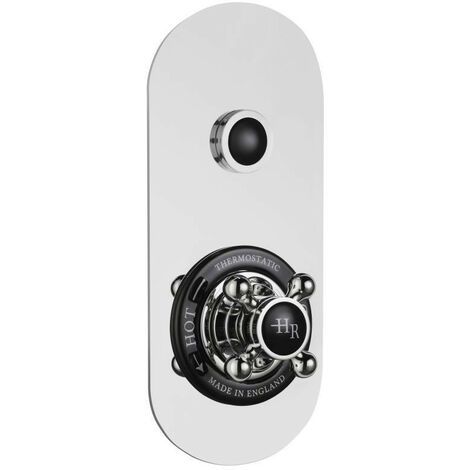 Hudson Reed Black Traditional Push Button Concealed Shower Valve with 1 ...