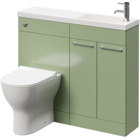 Napoli Combination Olive Green 1000mm Vanity Unit Toilet Suite with ...