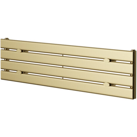 Colore Hudson Brushed Brass 300mm x 1200mm Horizontal Single Panel Radiator