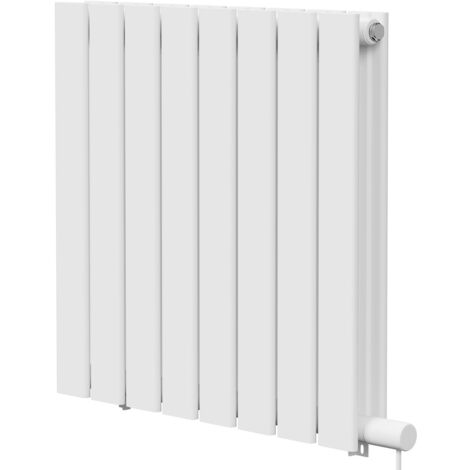 Hudson White 600mm x 604mm Horizontal Electric Double Panel Radiator