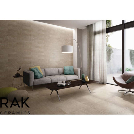 RAK Shine Stone White Matt 10cm x 60cm Porcelain Wall and Floor Tile ...