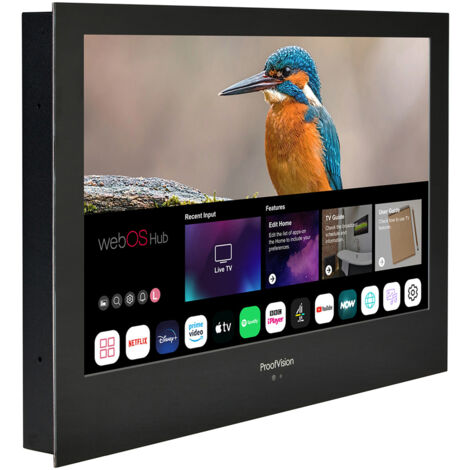 ProofVision Premium Black 19" Waterproof Bathroom Smart Television ...