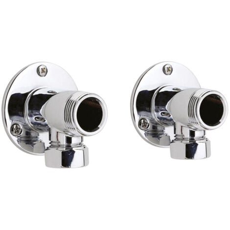 Nuie Chrome Back Plate Elbow Unions - A312