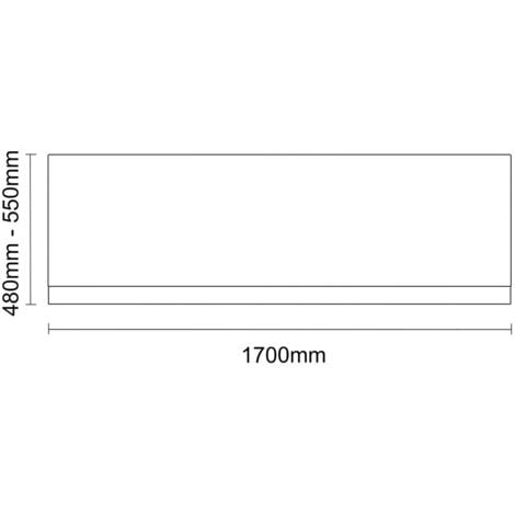 Gloss White MDF 1700mm Front Bath Panel with Plinth