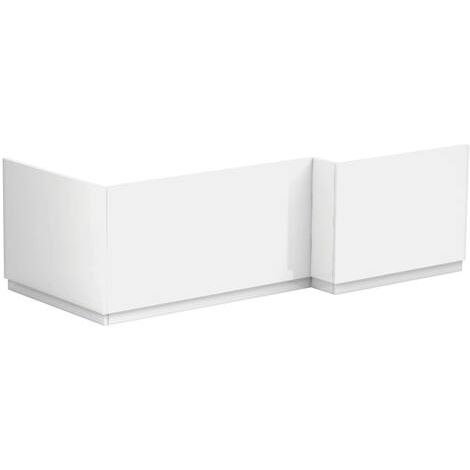 Gloss White MDF 1700mm L Shaped Front and End Bath Panel Set