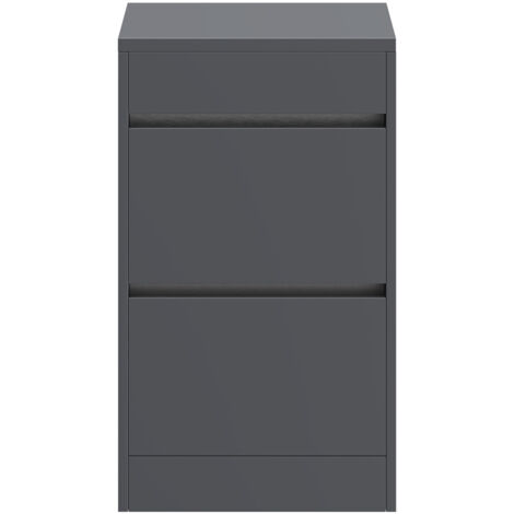 City Gloss Grey 500mm Floor Standing 2 Drawer Storage Unit