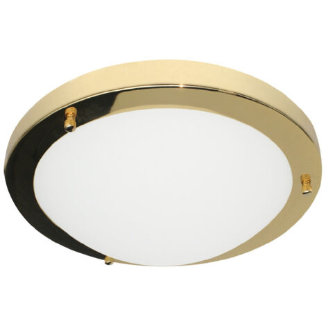 Forum Spa Delphi Polished Brass 310mm Large LED Flush Ceiling Light ...