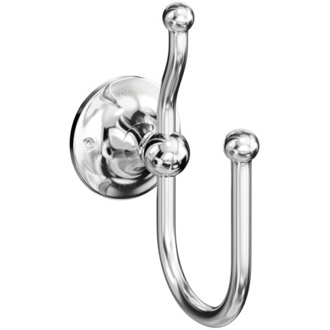 Windsor 1930 Traditional Polished Chrome Wall Mounted Double Robe Hook