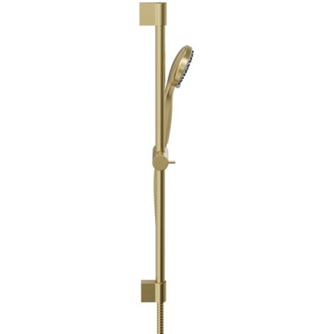 Colore Round Brushed Brass Shower Slide Rail Kit