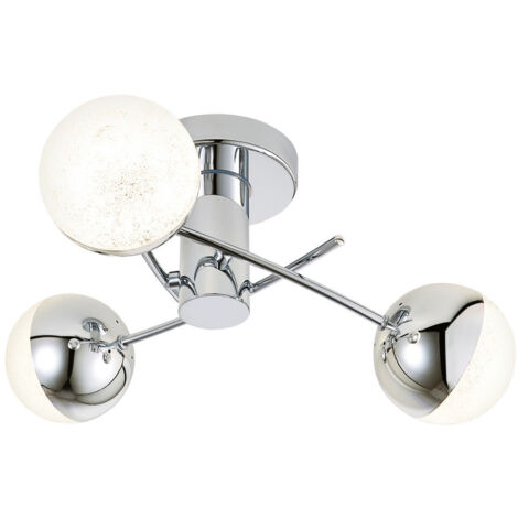 Forum Spa Rhodes Polished Chrome 100mm 3 Lamp LED Semi-Flush Ceiling ...