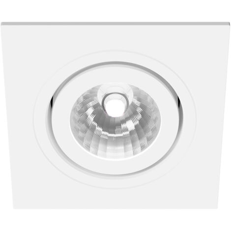 Colore Square Matt White IP65 35W Tiltable Bathroom Downlight