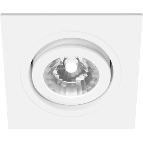 Colore Square Matt White IP65 35W Tiltable Bathroom Downlight