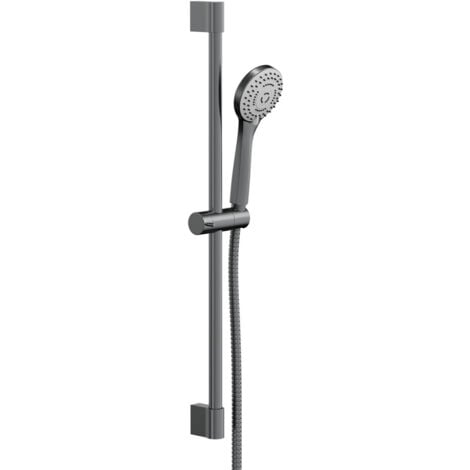 Colore Round Gunmetal Grey Shower Slide Rail Kit