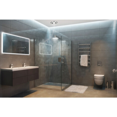 HiB Cyclone White Wet Room Inline Extractor Fan with Warm White LED ...