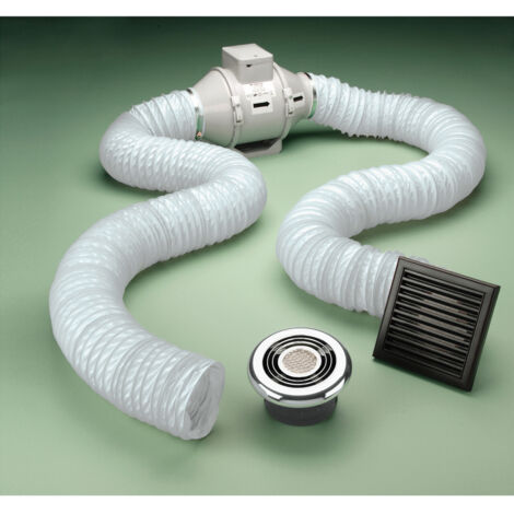 HiB Cyclone Chrome Wet Room Inline Extractor Fan with Warm White LED ...