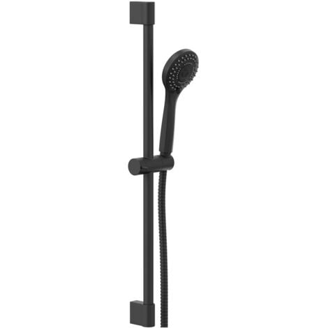 Colore Round Matt Black Shower Slide Rail Kit