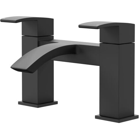 Colore Square Matt Black Bath Filler Tap