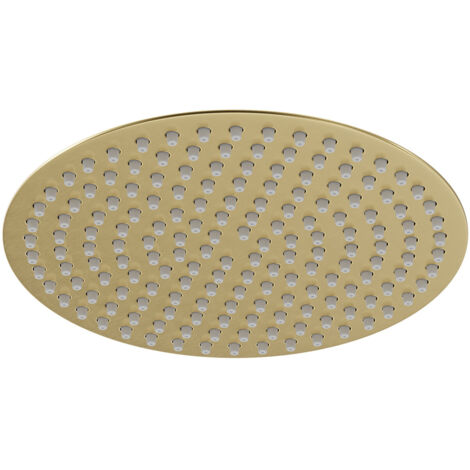 Colore Round Brushed Brass 300mm Thin Fixed Shower Head