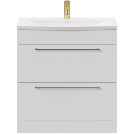 Napoli Gloss White 800mm Floor Standing Vanity Unit with 1 Tap Hole ...