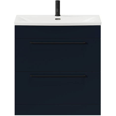 Napoli Deep Blue 800mm Floor Standing Vanity Unit with 1 Tap Hole ...