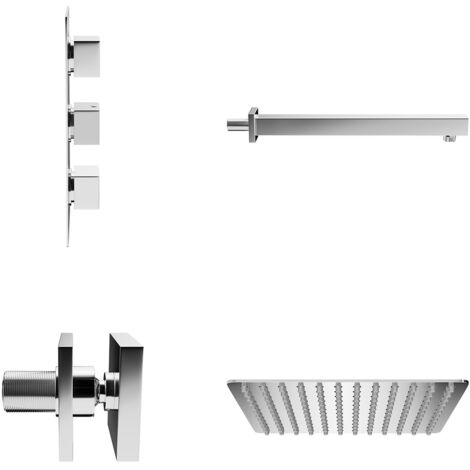 Wholesale Domestic Cubix Polished Chrome Concealed Triple Thermostatic ...