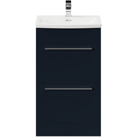 Napoli Deep Blue 500mm Floor Standing Vanity Unit with 1 Tap Hole ...