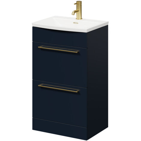 Napoli Deep Blue 500mm Floor Standing Vanity Unit with 1 Tap Hole ...