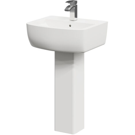 Wholesale Domestic Darnley 530mm Basin with 1 Tap Hole and Full Pedestal